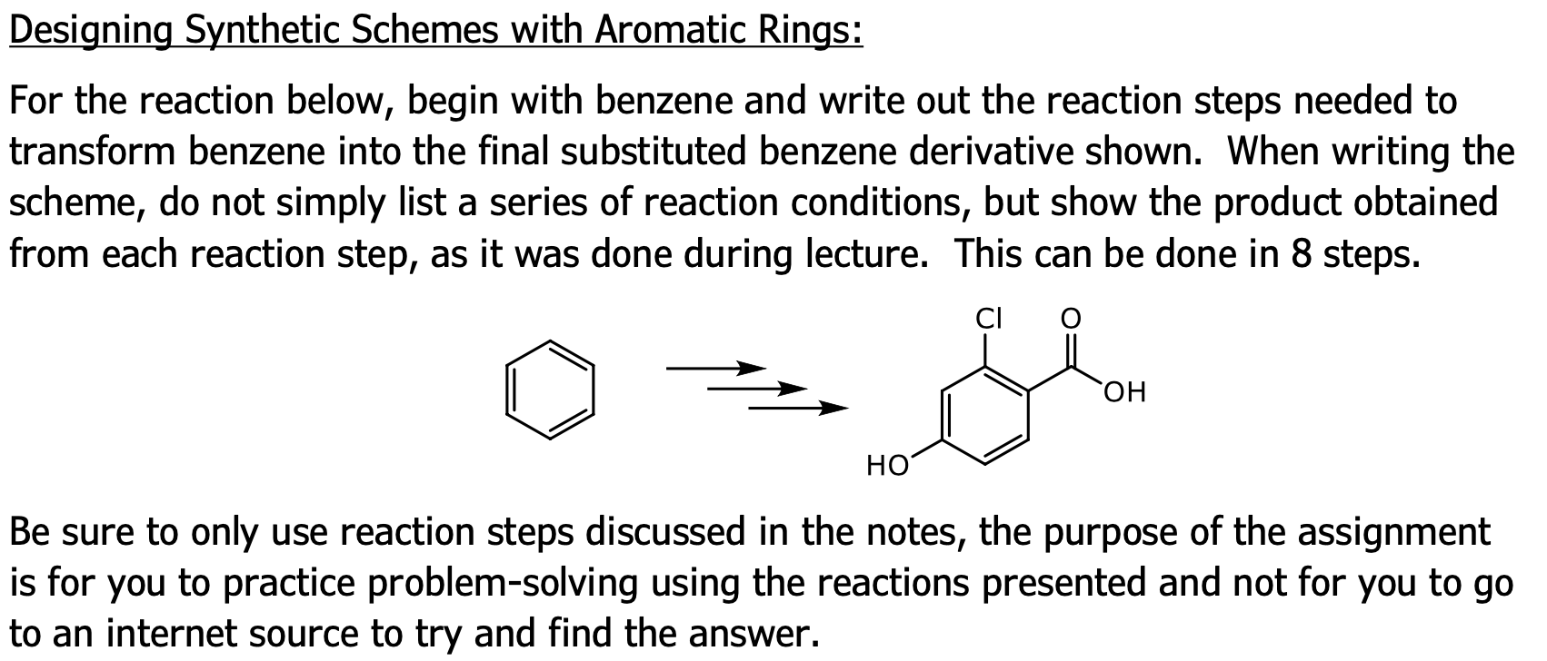 Solved Designing Synthetic Schemes with Aromatic Rings:For | Chegg.com