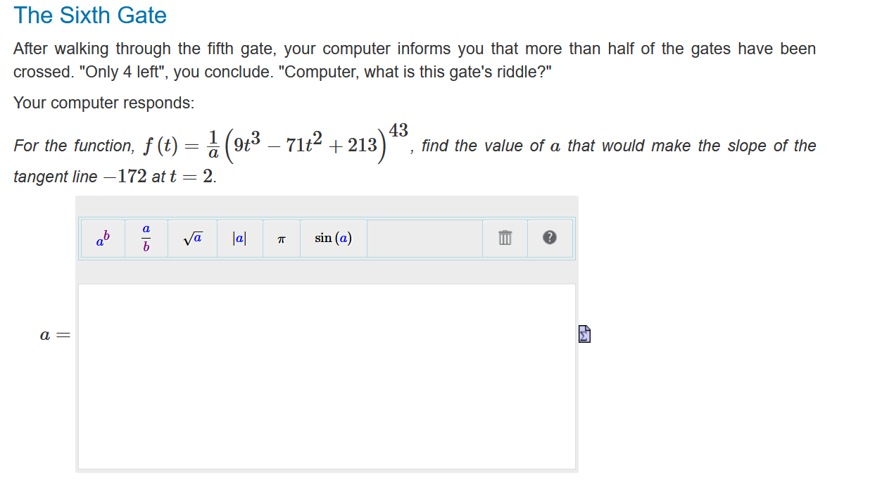 Solved The Sixth Gate After walking through the fifth gate, | Chegg.com