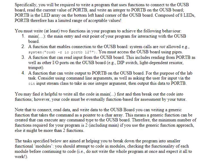 Solved Specifically, you will be required to write a program | Chegg.com