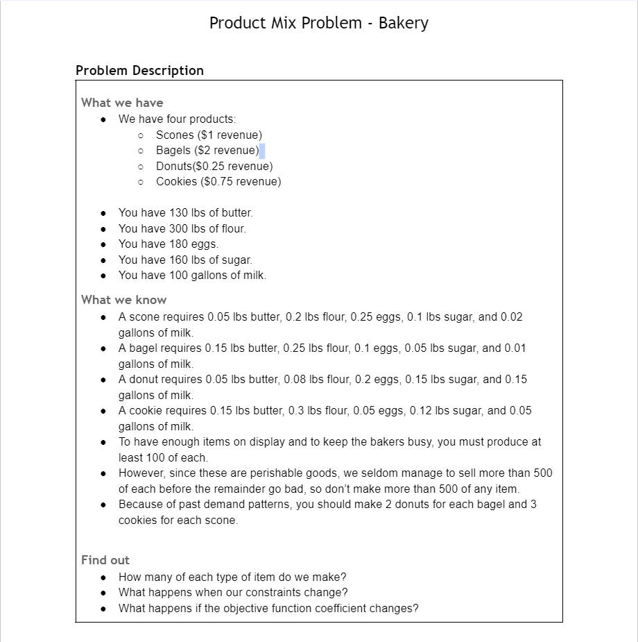 Solved Problem Description What we have - We have four | Chegg.com