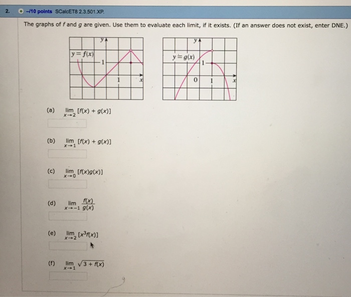 Solved 1. -,10 points scalcET8 2.3.001 + Given that xim1 | Chegg.com