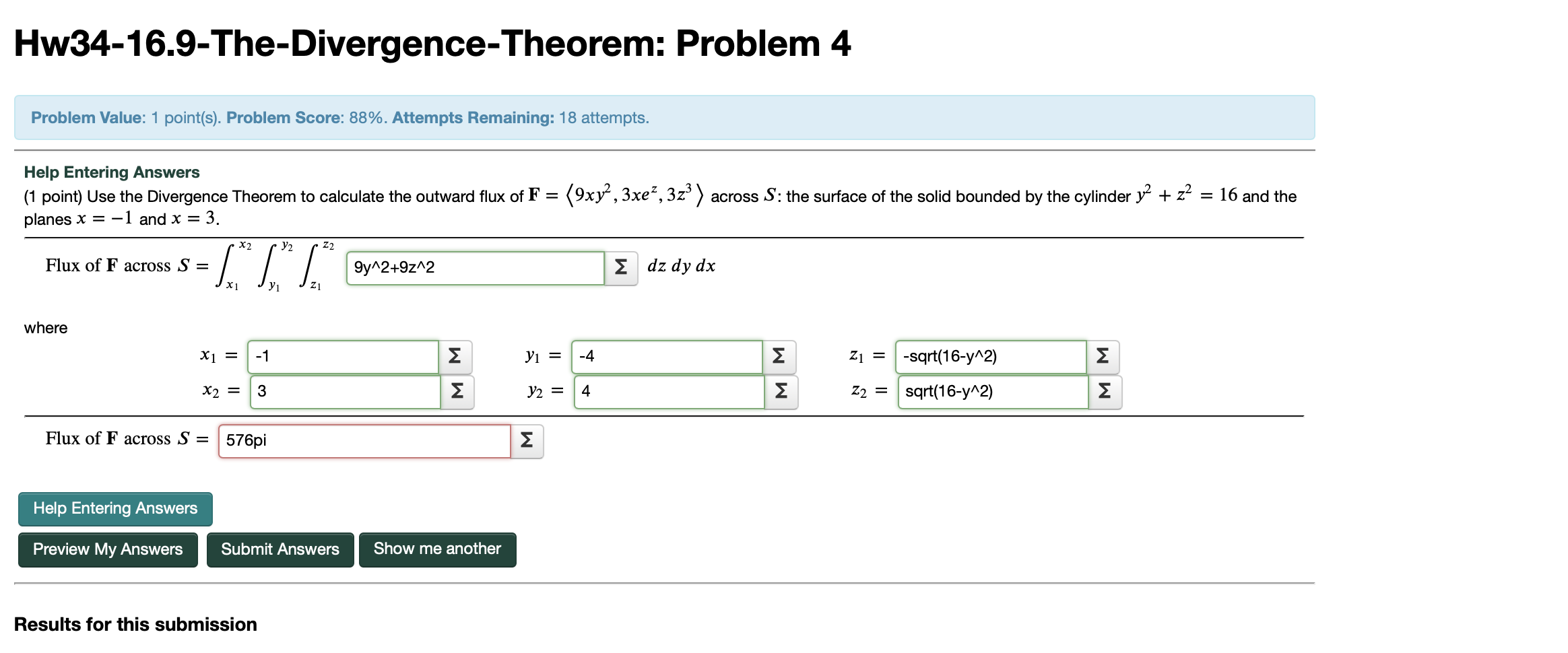 Solved Hw34-16.9-The-Divergence-Theorem: Problem 3 Problem | Chegg.com