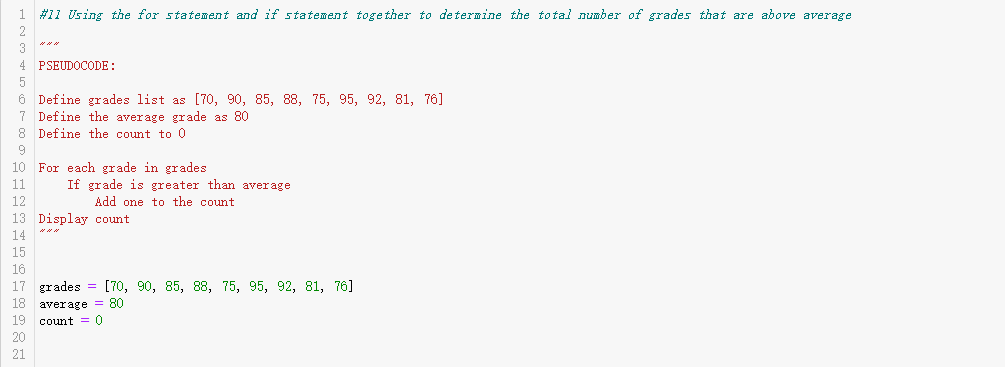 Solved 1 #11 Using the for statement and if statement | Chegg.com
