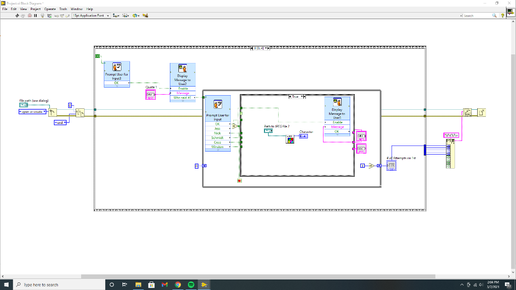I have created a character guessing game in labview, | Chegg.com