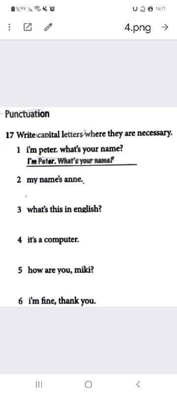 Solved : 4.png → Punctuation 17 Write capital letters where | Chegg.com