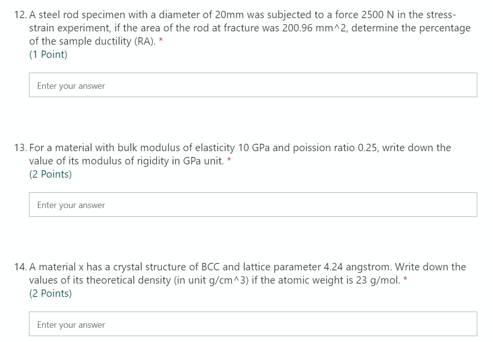 Solved 12. A steel rod specimen with a diameter of 20mm was | Chegg.com