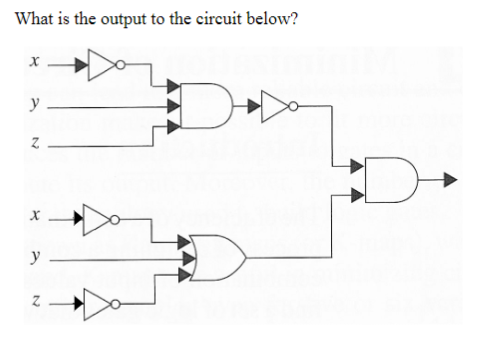 Solved What is the output to the circuit below? | Chegg.com