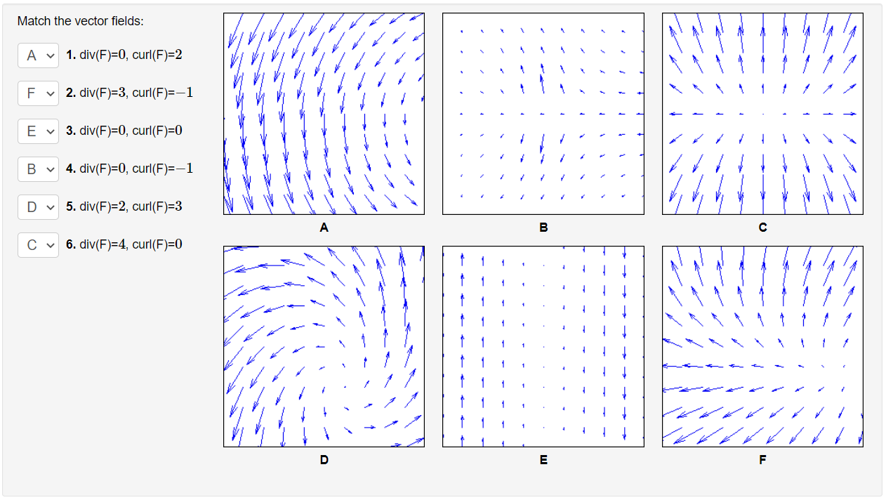Solved Match The Vector Fields 1 Divf0curlf2 2 