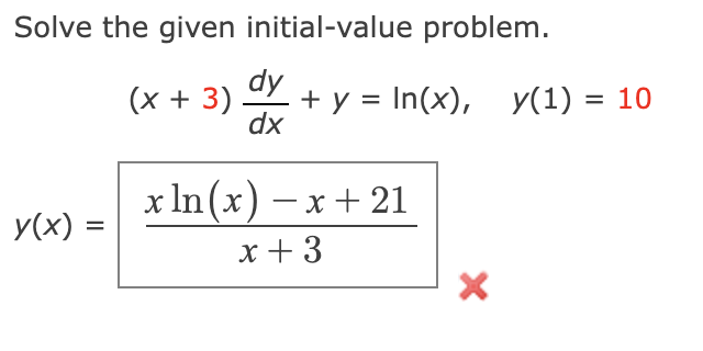 Solved Solve the given initial-value problem. | Chegg.com
