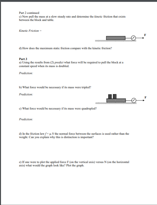 Solved Newton's Laws And Friction In this laboratory you | Chegg.com