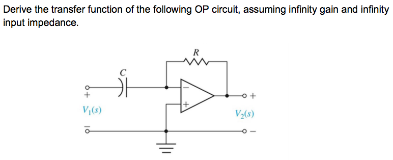 Solved Derive the transfer function of the following OP | Chegg.com