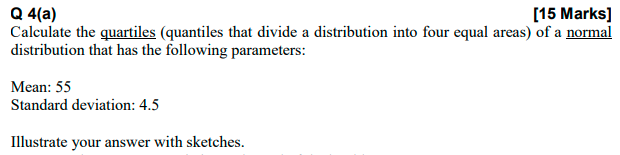 Solved Q 4(a) [15 Marks] Calculate the quartiles (quantiles | Chegg.com