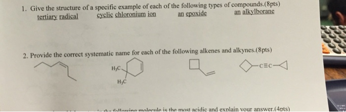 Solved Give the structure of a specific example of each of | Chegg.com