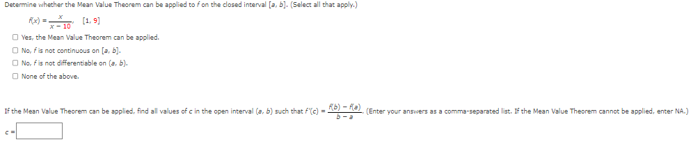 Solved Determine whether the Mean Value Theorem can be | Chegg.com Solved Determine whether the Mean Value Theorem can be | Chegg.com