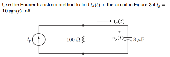 Solved Use the Fourier transform method to find 𝑖𝑜(𝑡) in | Chegg.com