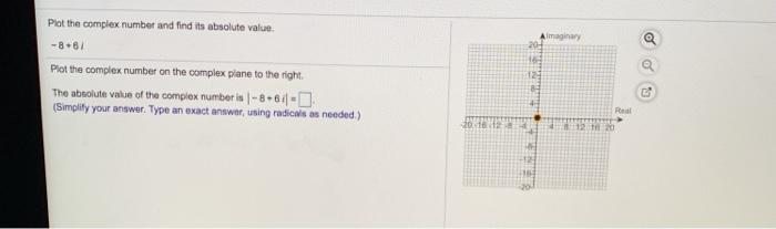 Solved Plot the complex number and find its absolute value | Chegg.com