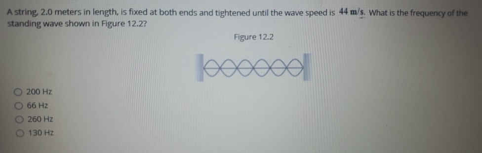 Solved A string, 2.0 meters in length, is fixed at both ends | Chegg.com