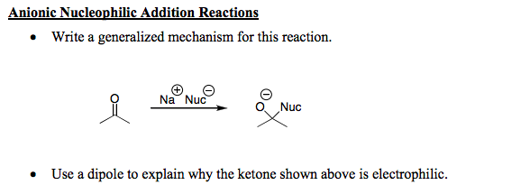 Solved Anionic Nucleophilic Addition Reactions • Write a | Chegg.com