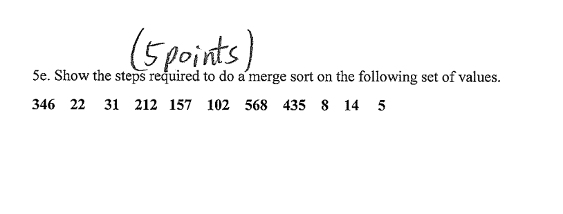Solved (5 points) 5e. Show the steps required to do a merge | Chegg.com