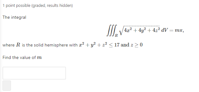 Solved 1 point possible (graded, results hidden) The | Chegg.com