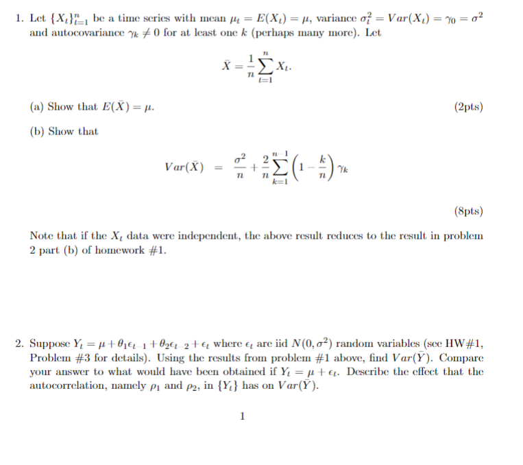 Solved μι-E(X1)-μ, variance σ?-Var(X1)-"Yo σ2 Let {X, }n:l b | Chegg.com
