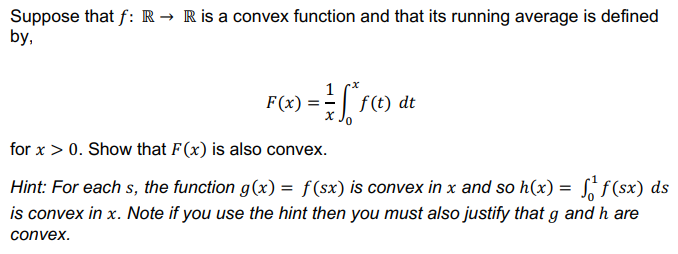 Solved Suppose that f: R → Ris a convex function and that | Chegg.com