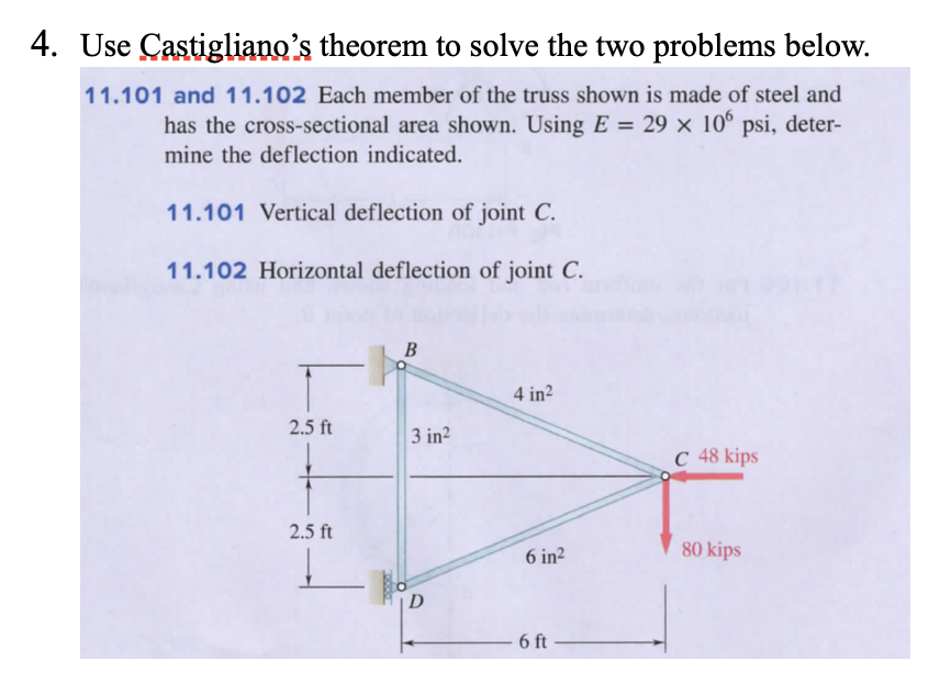 Solved 4. Use Castigliano's theorem to solve the two | Chegg.com Solved 4. Use Castigliano's theorem to solve the two | Chegg.com