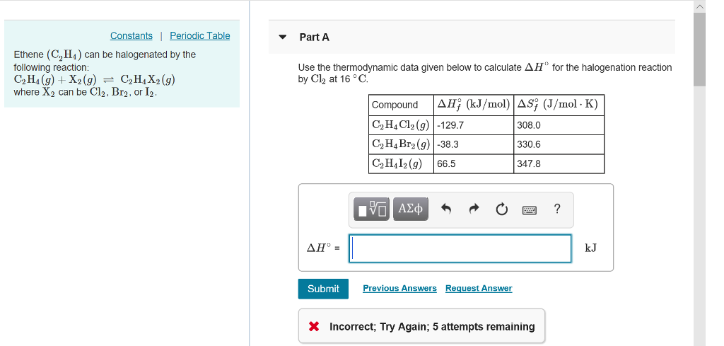 Solved Constants Periodic Table Part A Ethene (C,Hı) can be | Chegg.com