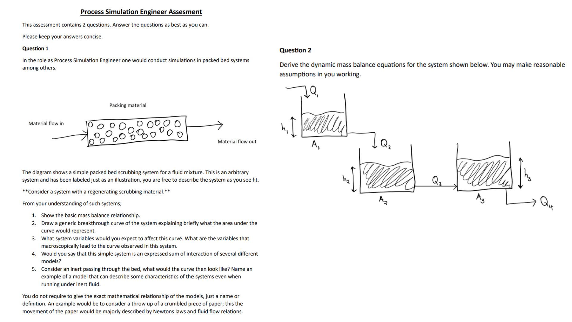 Solved Process Simulation Engineer Assesment This assessment | Chegg.com