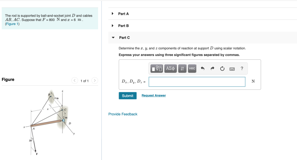 Solved PartA Part B Part C Determine the z, y, and z | Chegg.com