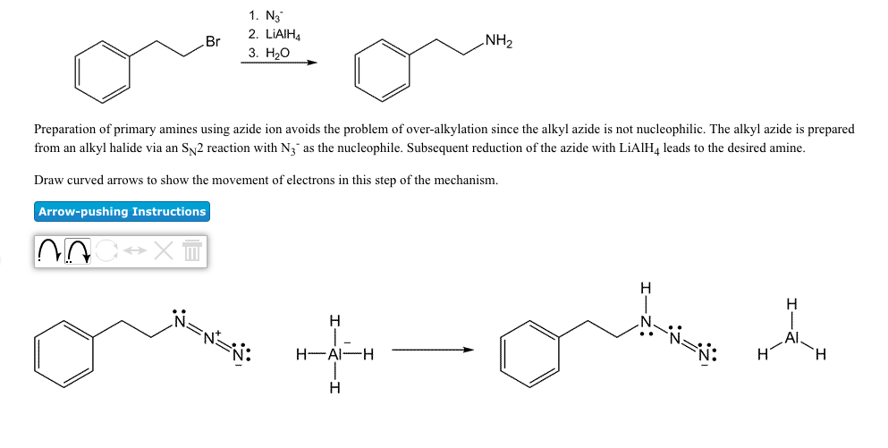 Solved 1. N3 Br 2. LiAIH NH2 3. H2O Preparation of primary | Chegg.com