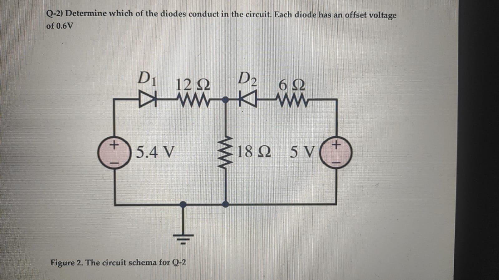 Solved Q 2 Determine Which Of The Diodes Conduct In The 