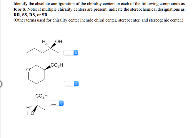 Solved Identify the absolute configuration of the chirality | Chegg.com