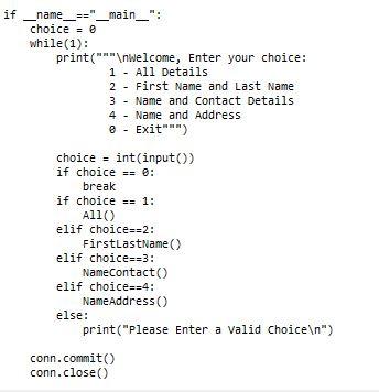 Build a simple database program using Python 3 and | Chegg.com