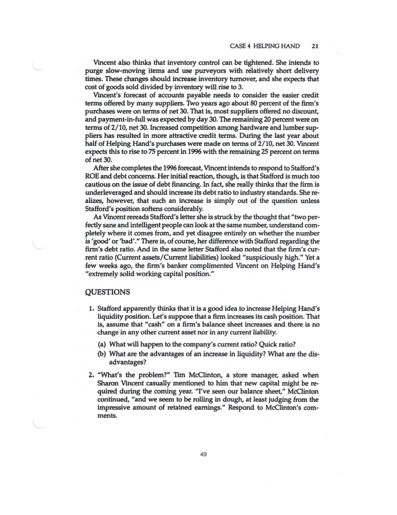 Solved CASE 4 HELPING HAND ACCOUNTING FUNDAMENTALS "I got | Chegg.com