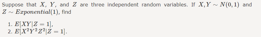 Solved Suppose that X,Y, and Z are three independent random | Chegg.com