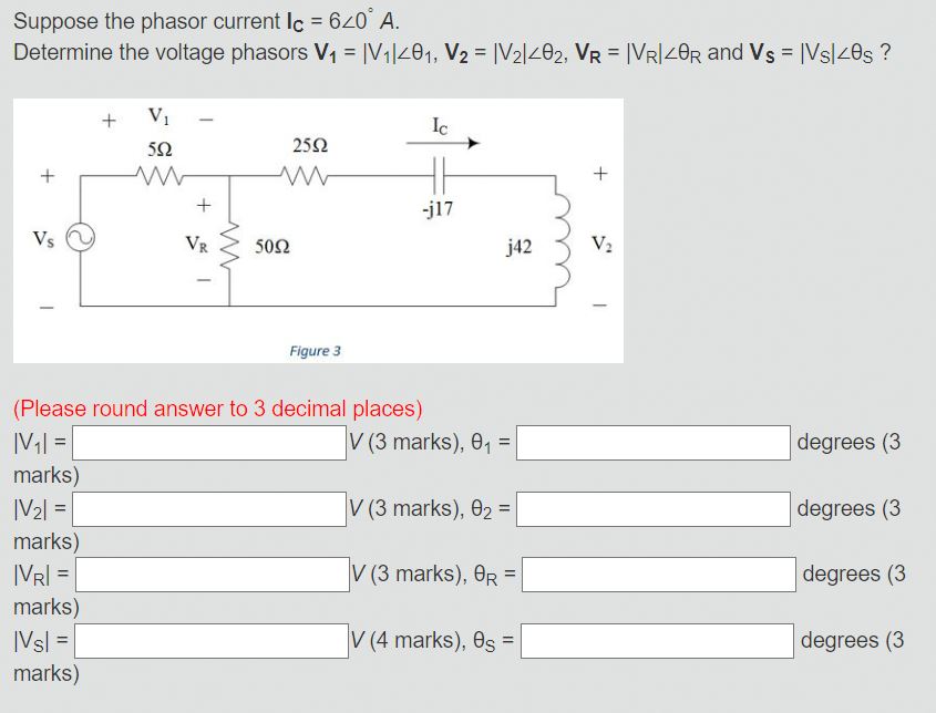 Solved Suppose the phasor current IC=6?0°A.Determine the | Chegg.com
