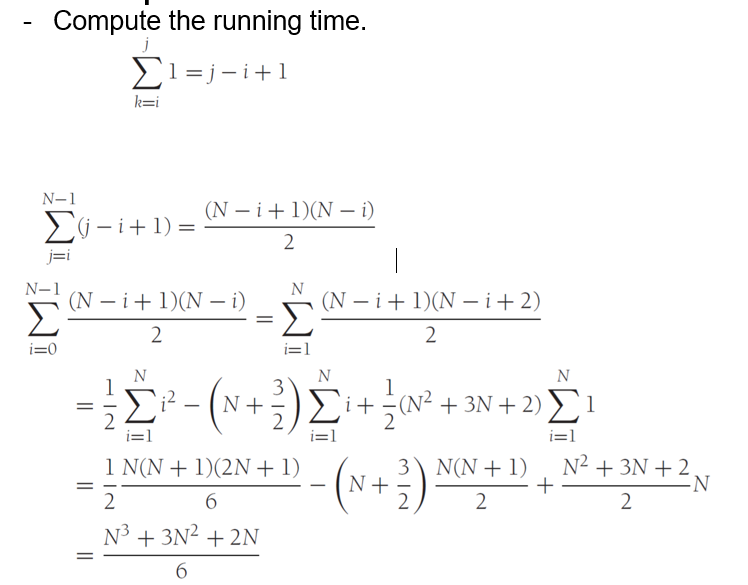Compute The Running Time J i 1 K i N 1 i 1 N Chegg