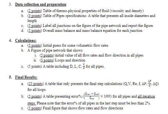Solved Pipe Networks Problem For the piping system shown in | Chegg.com