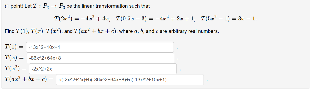 Solved Let T: P3→P3be the linear transformation | Chegg.com