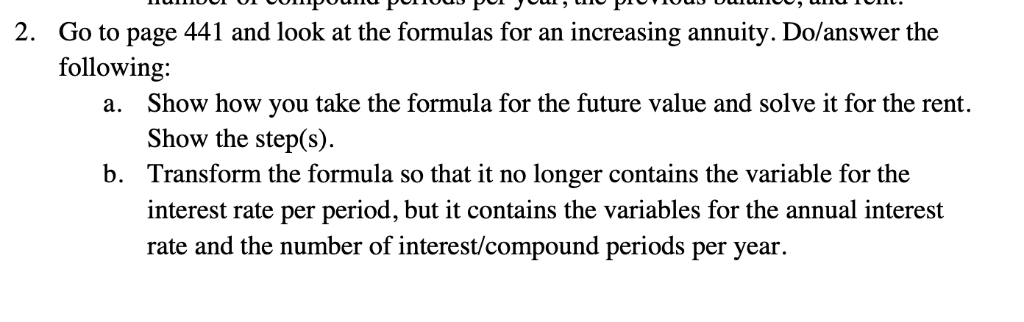 Solved Formulas for an Increasing Annuity The future value F | Chegg.com