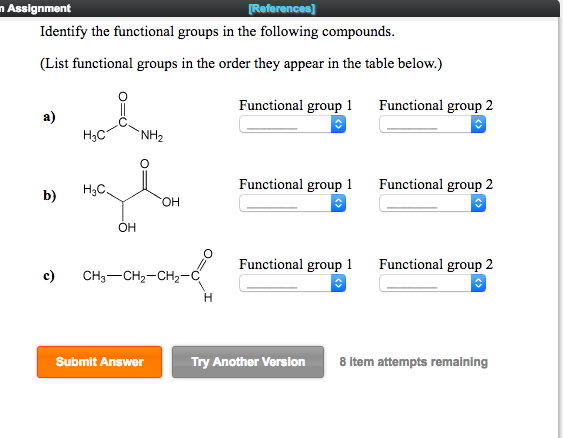 Solved n Assignment Identify the functional groups in the | Chegg.com