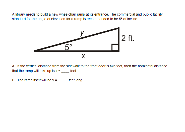 Solved A library needs to build a new wheelchair ramp at its | Chegg.com