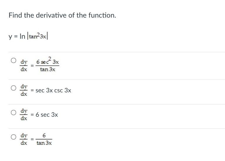 Solved Find the derivative of the | Chegg.com