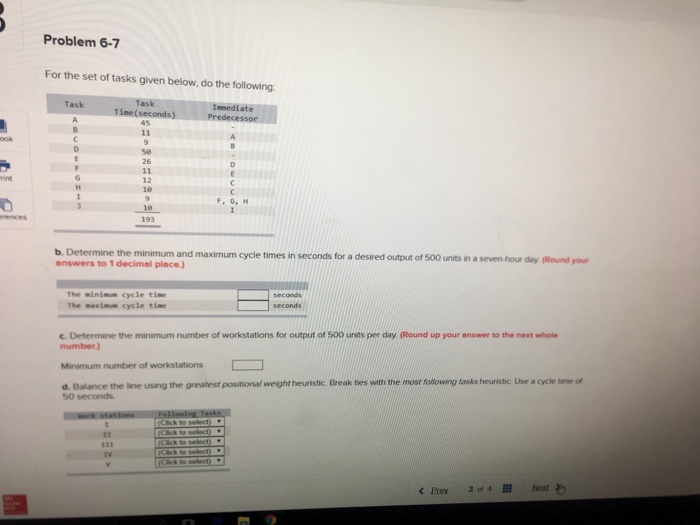 Problem 6-7 For the set of tasks given below, do the | Chegg.com