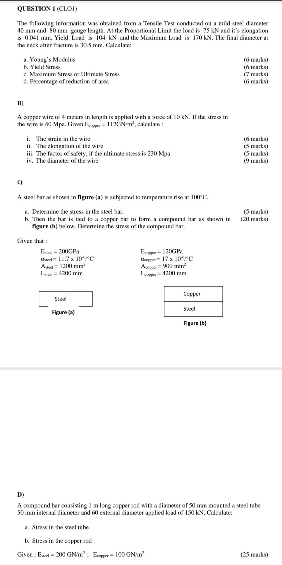 Solved QUESTION 1 (CLO1) The following information was | Chegg.com