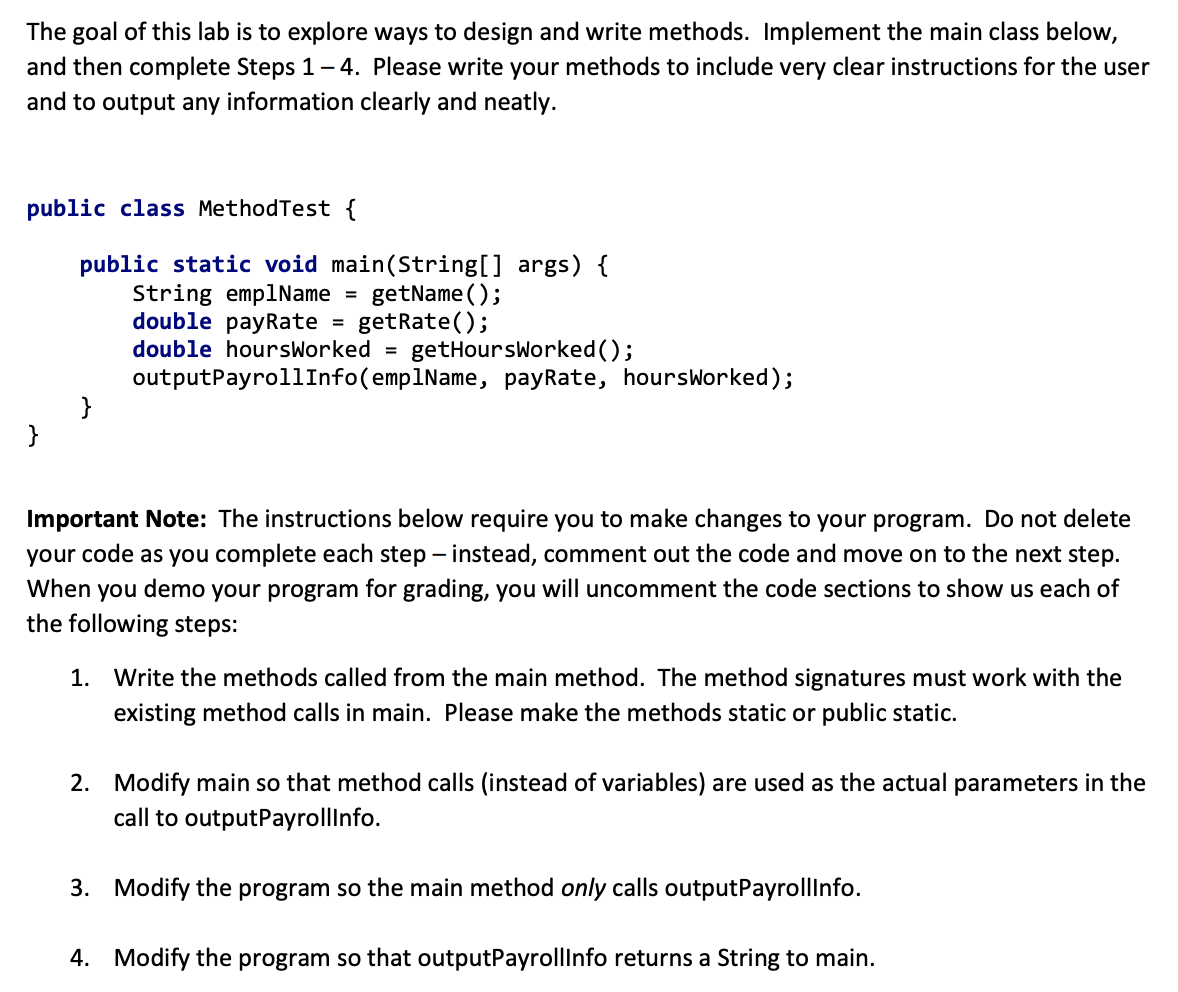 Solved The goal of this lab is to explore ways to design and | Chegg.com