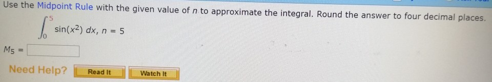 Solved Use the Midpoint Rule with the given value of n to | Chegg.com
