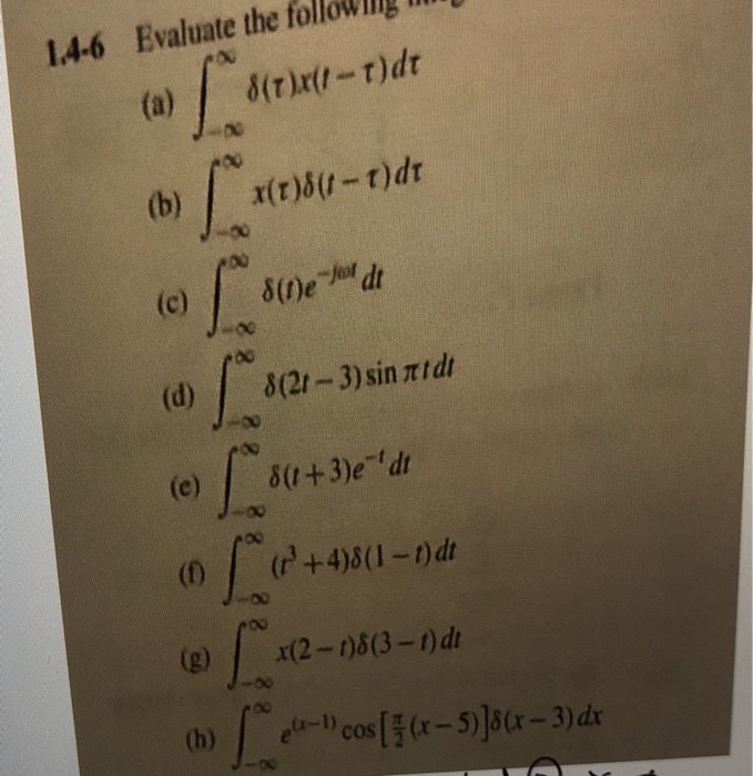 Solved Convolution integrals. Evaluate the following | Chegg.com