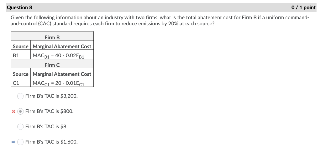 Solved Question 7 1/1 point Given the following information | Chegg.com